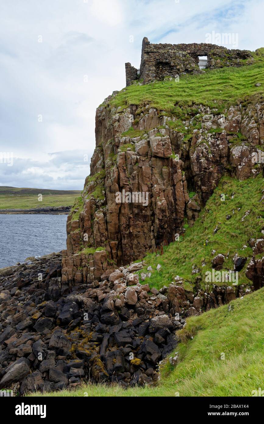 Ruin of Duntulm Castle, Trotternish, Isle of Skye, Scotland, UK Most of ...