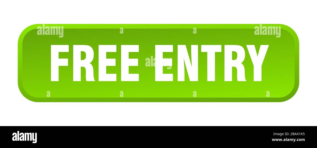 free entry button. free entry square 3d push button Stock Vector Image ...