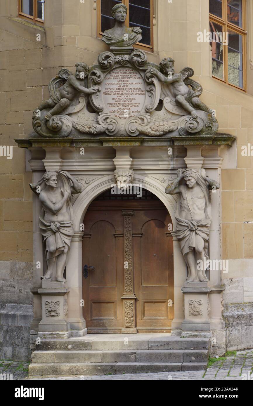 historische Lateinschule, jetzt evangelisches Gemeindezentrum, Rothenburg ob der Tauber, Bayern ...