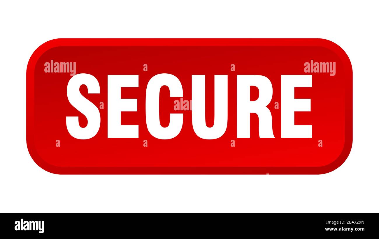 secure button. secure square 3d push button Stock Vector Image & Art - Alamy