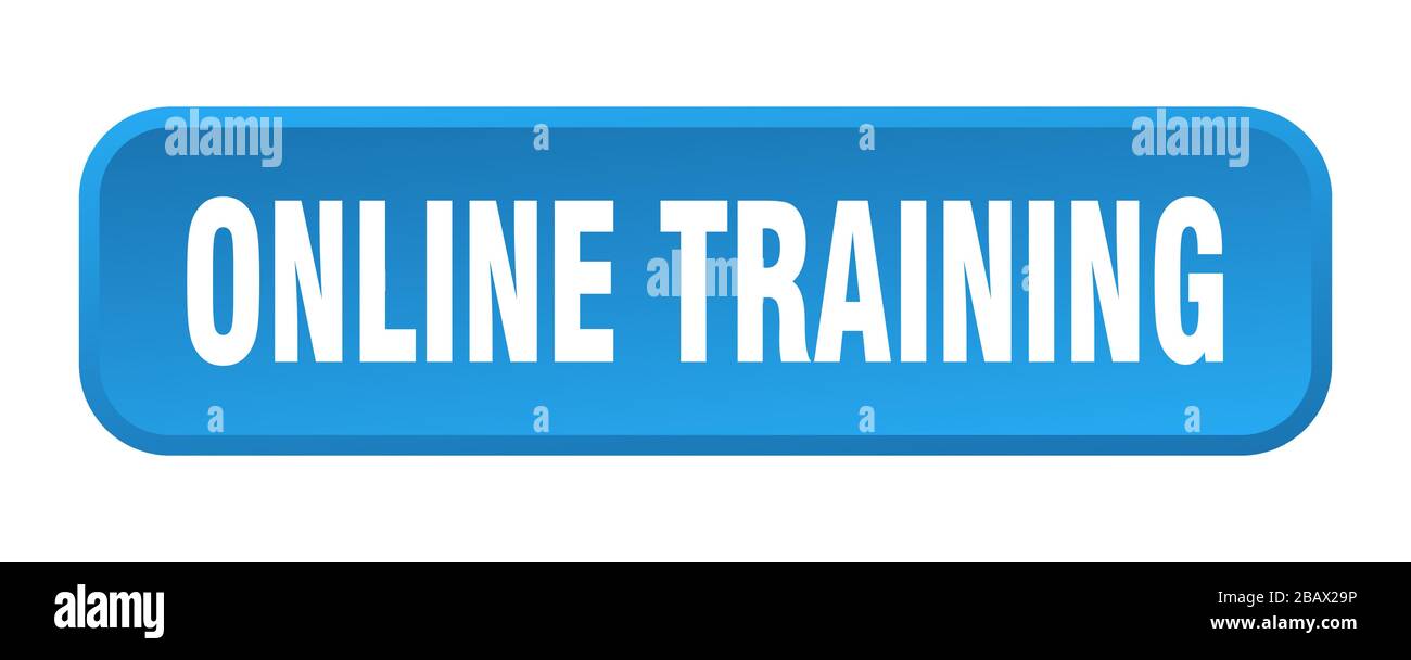 online training button. online training square 3d push button Stock ...