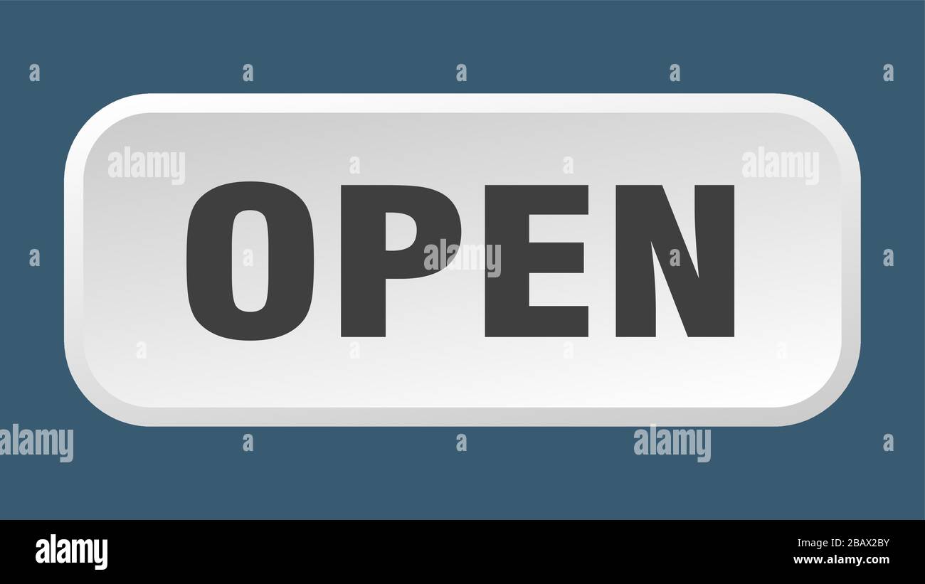 open button. open square 3d push button Stock Vector Image & Art - Alamy
