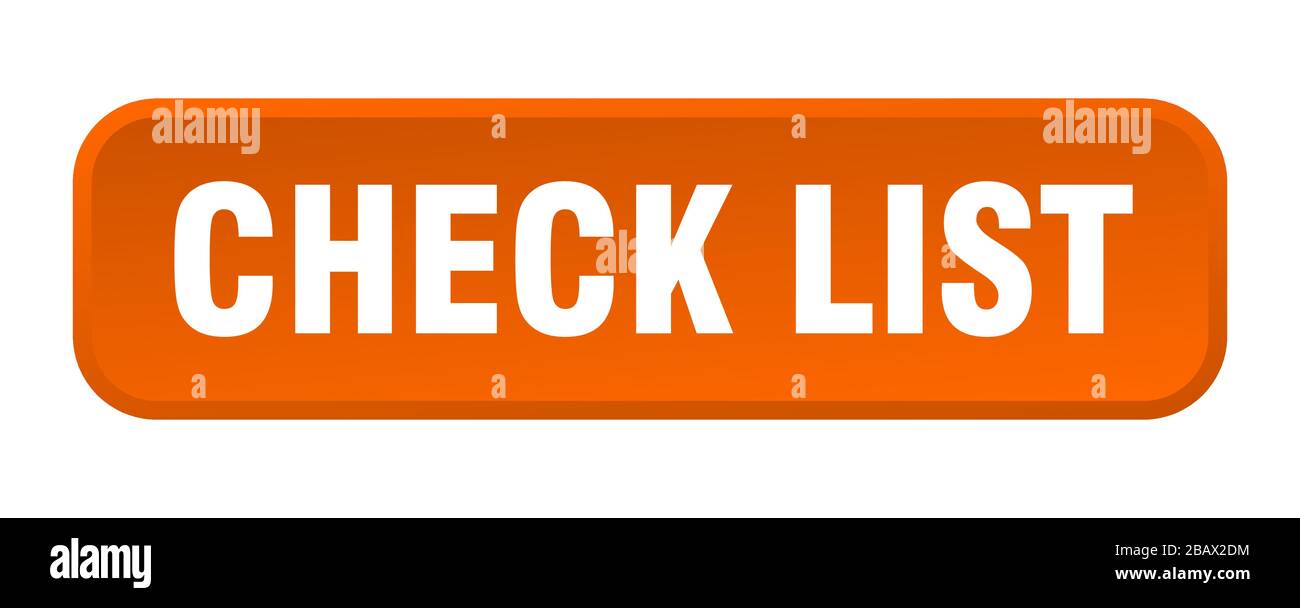 check list button. check list square 3d push button Stock Vector Image & Art - Alamy