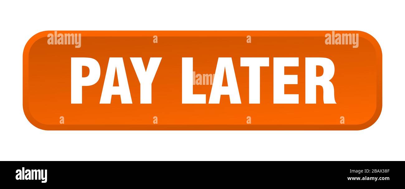 pay later button. pay later square 3d push button Stock Vector Image ...