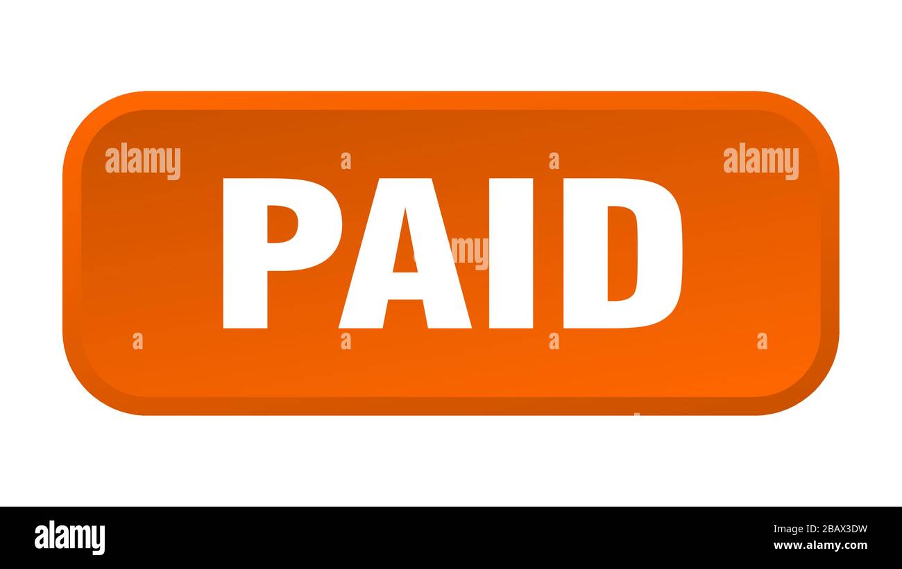 paid button. paid square 3d push button Stock Vector Image & Art - Alamy