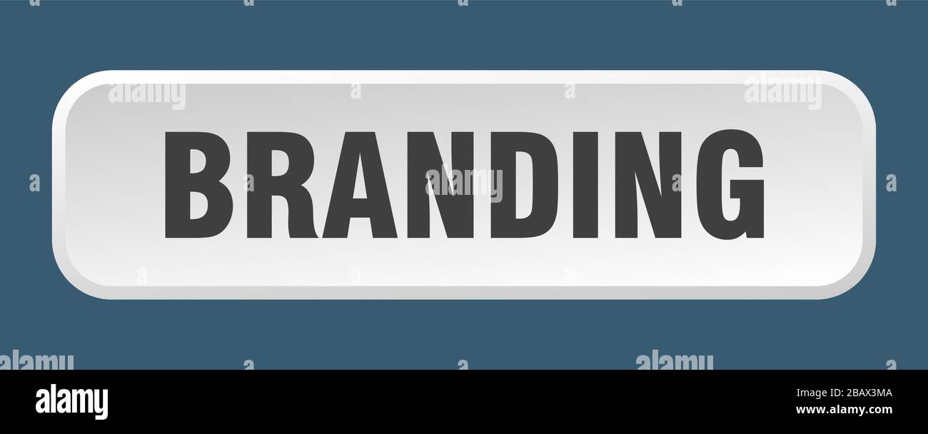 branding button. branding square 3d push button Stock Vector Image ...