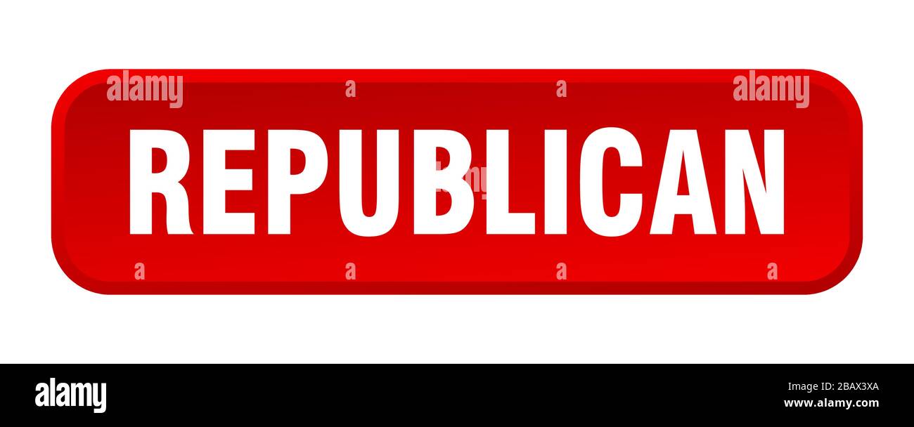republican button. republican square 3d push button Stock Vector Image ...