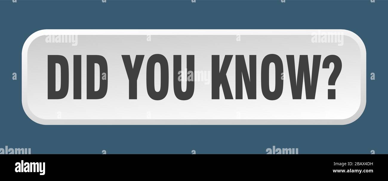 did you know button. did you know square 3d push button Stock Vector ...