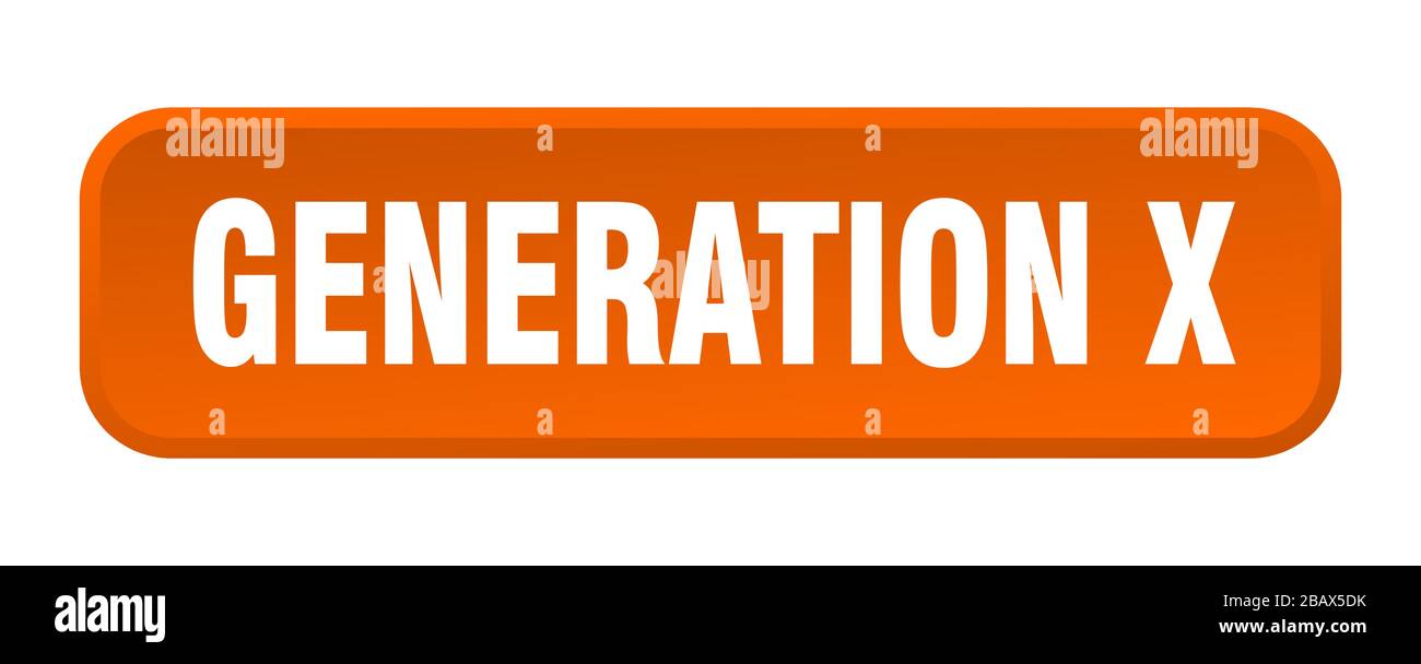 generation x button. generation x square 3d push button Stock Vector ...