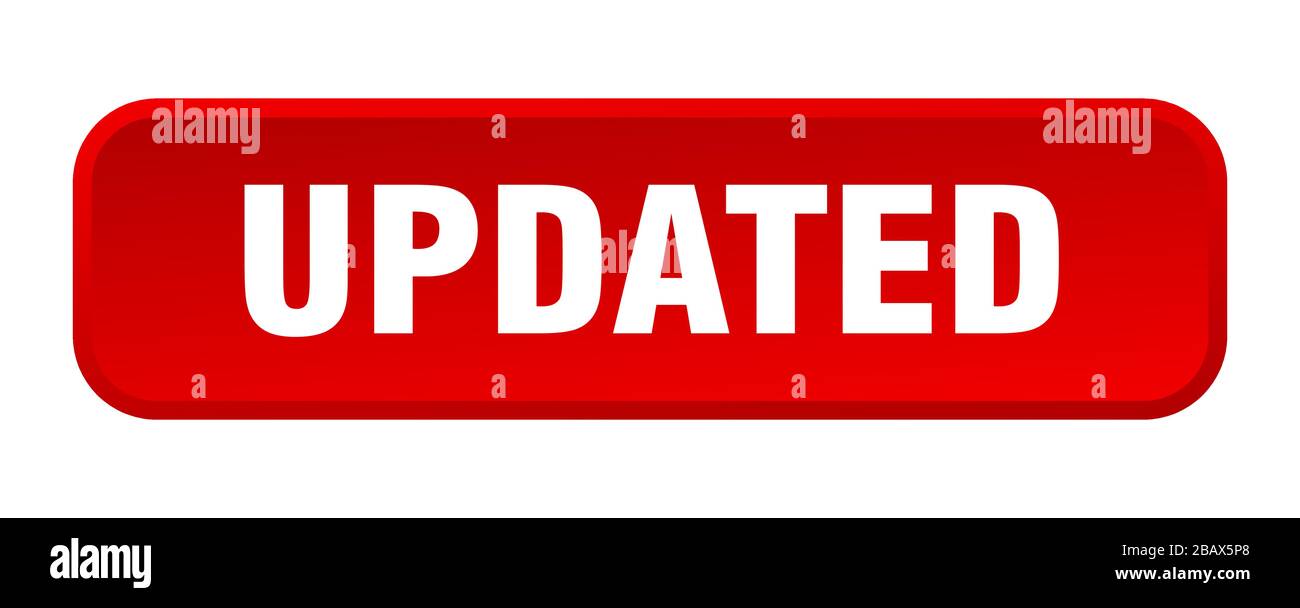 updated button. updated square 3d push button Stock Vector Image & Art - Alamy
