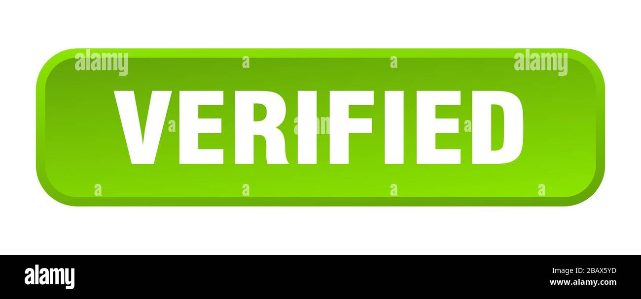 verified button. verified square 3d push button Stock Vector Image ...