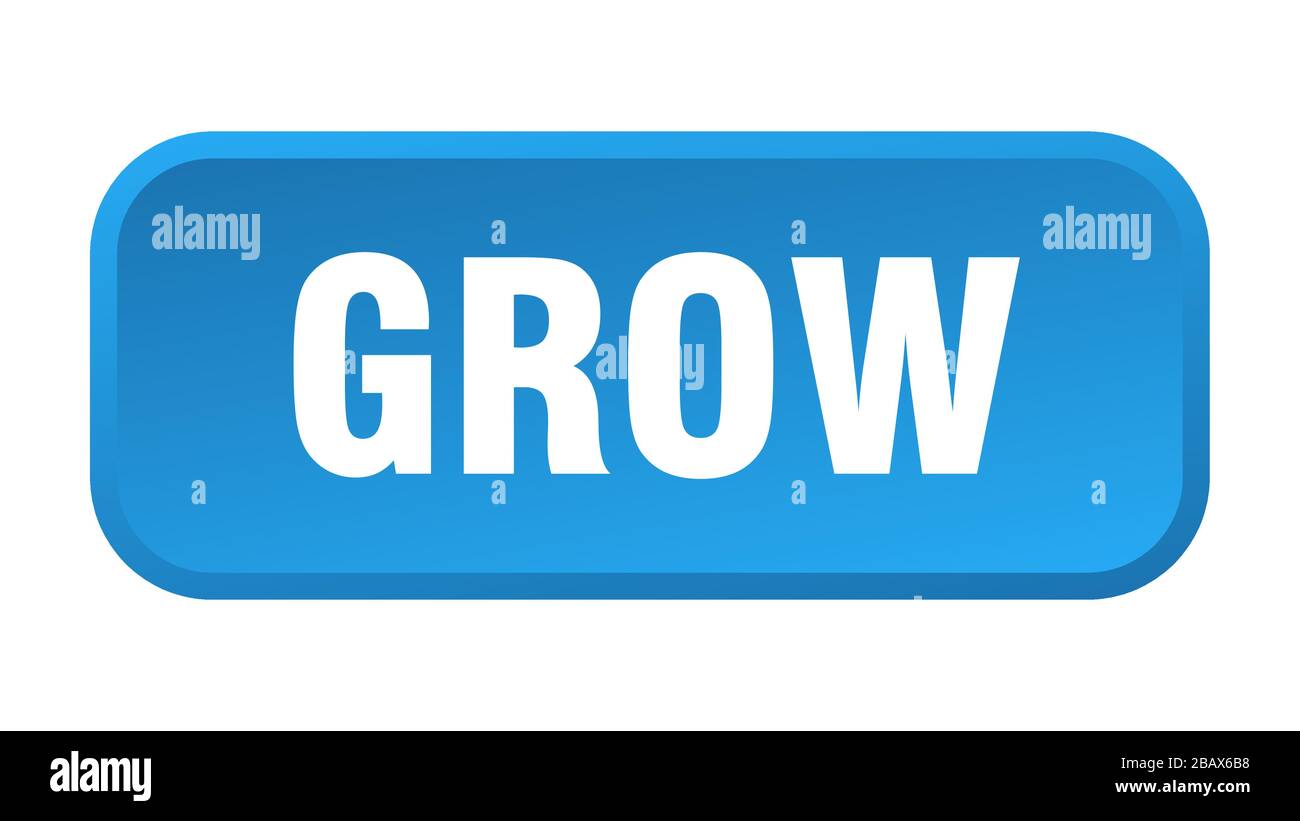 grow button. grow square 3d push button Stock Vector Image & Art - Alamy
