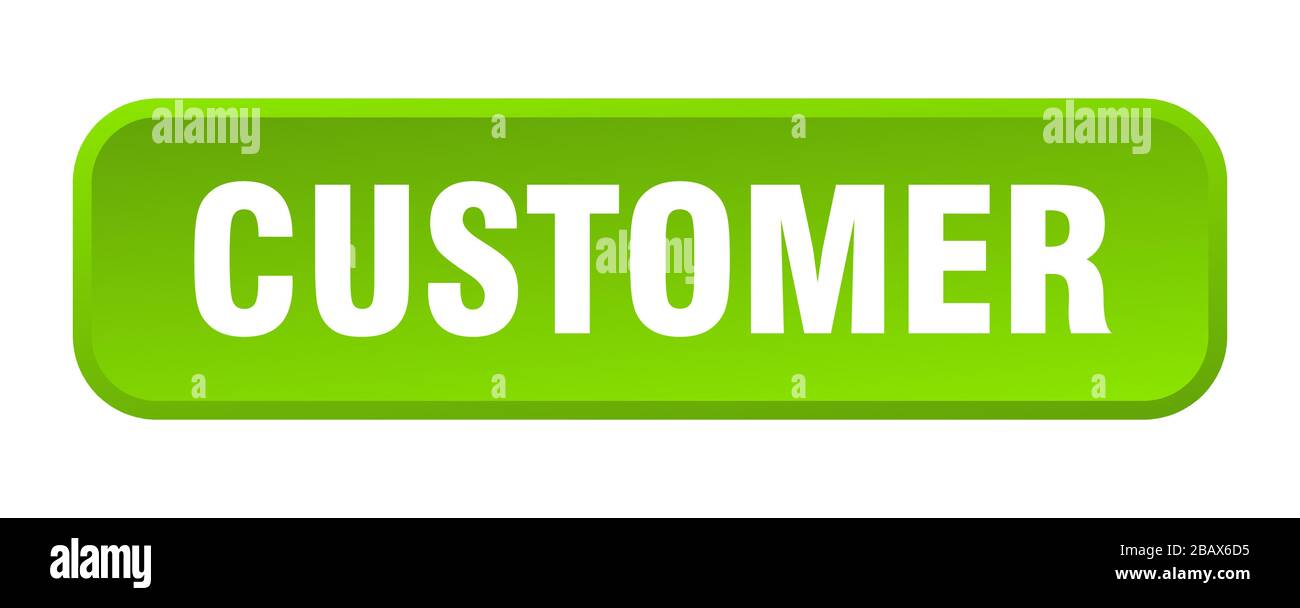 customer button. customer square 3d push button Stock Vector Image & Art - Alamy