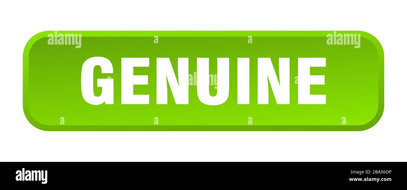 genuine button. genuine square 3d push button Stock Vector Image & Art - Alamy