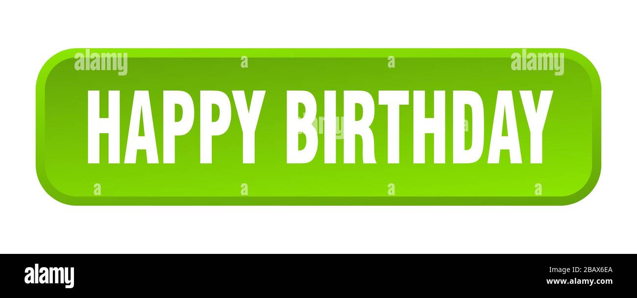 happy birthday button. happy birthday square 3d push button Stock ...