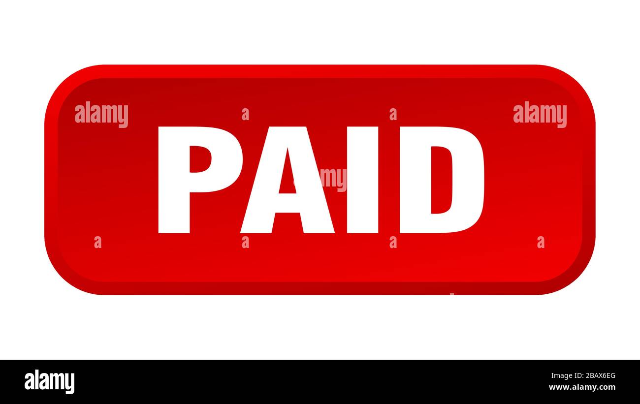 paid button. paid square 3d push button Stock Vector Image & Art - Alamy