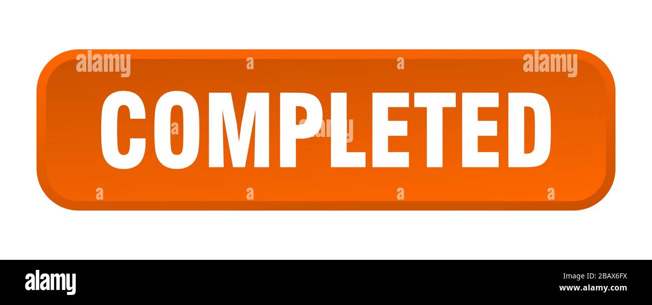 completed button. completed square 3d push button Stock Vector Image ...