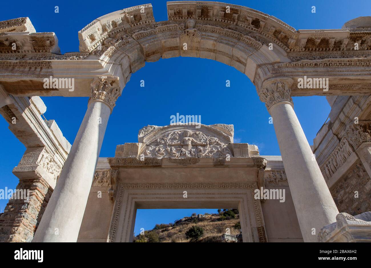 Hadrian temple in the ancient city of Ephesus in Turkey Stock Photo - Alamy