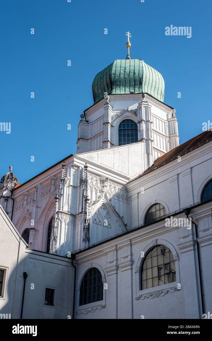 Church Steeple of the Cathedral in Passau, Bavaria, Germany Stock Photo ...