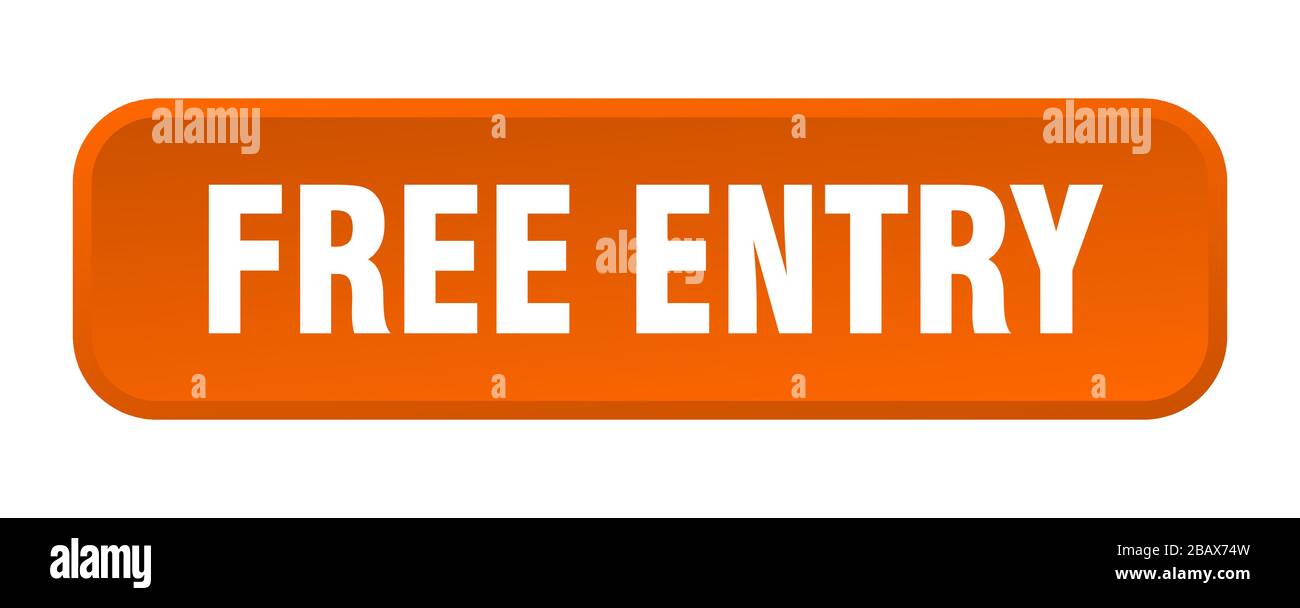free entry button. free entry square 3d push button Stock Vector Image ...