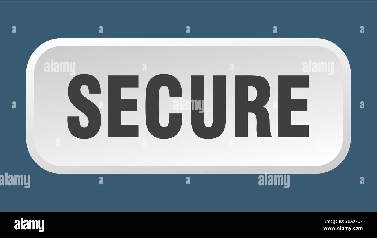 secure button. secure square 3d push button Stock Vector Image & Art - Alamy