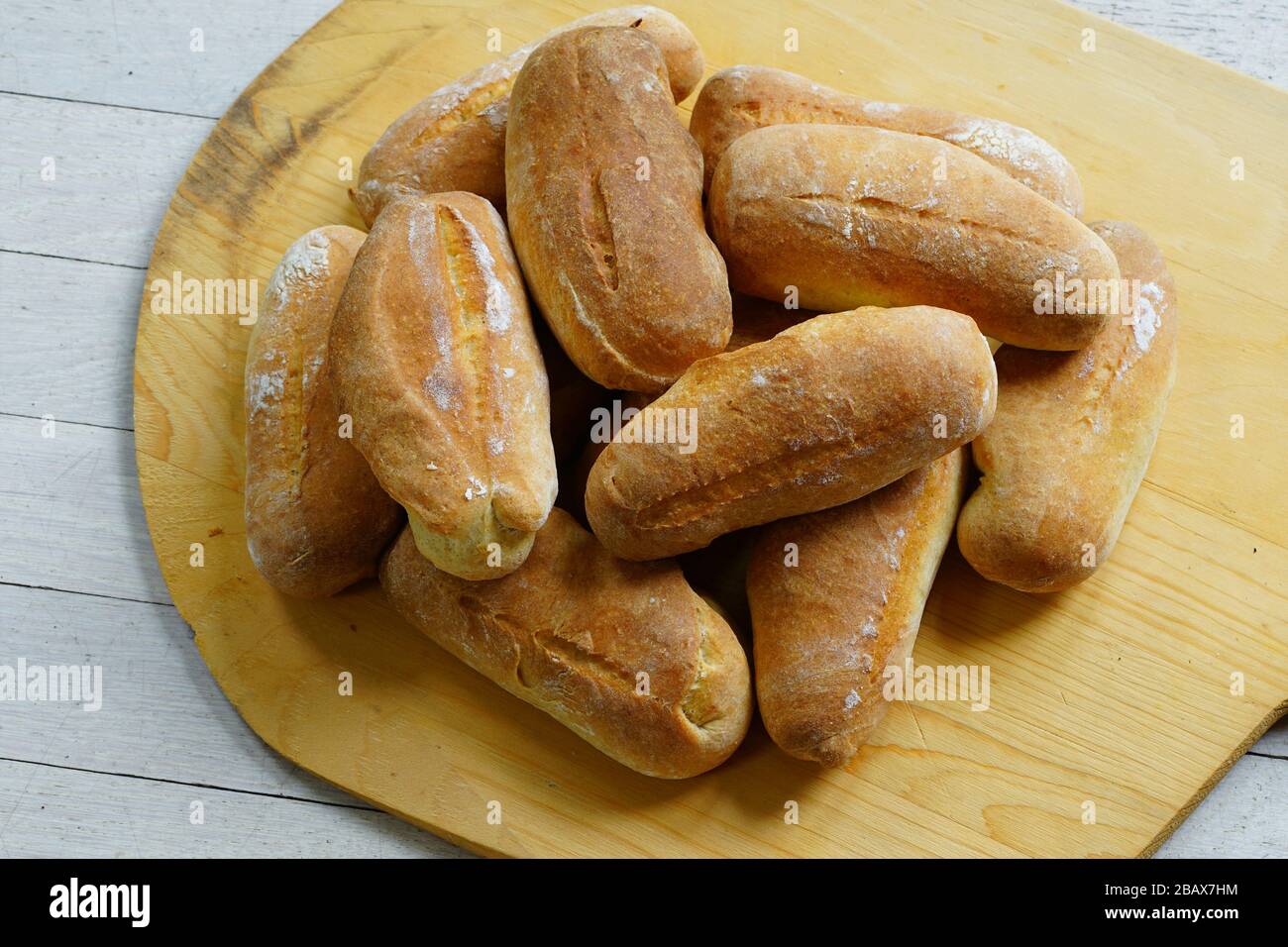 Baking homemade hot dog bread rolls Stock Photo - Alamy