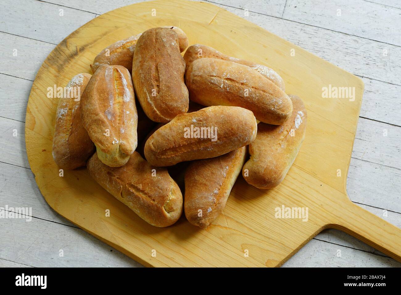 Baking homemade hot dog bread rolls Stock Photo - Alamy