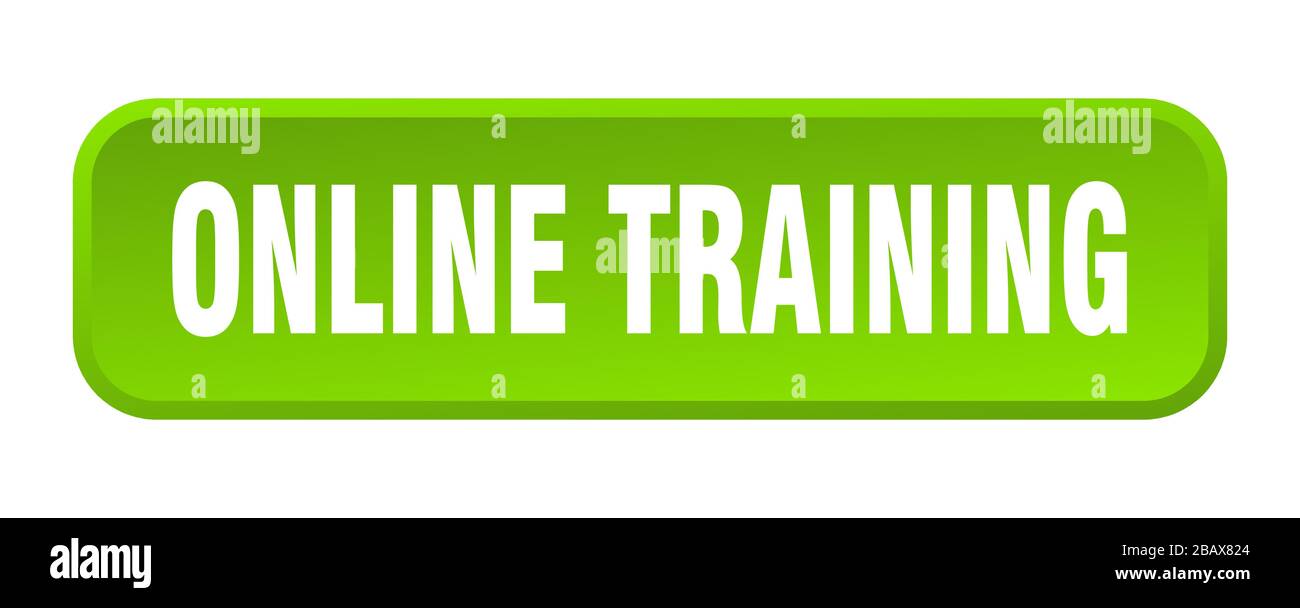 online training button. online training square 3d push button Stock ...