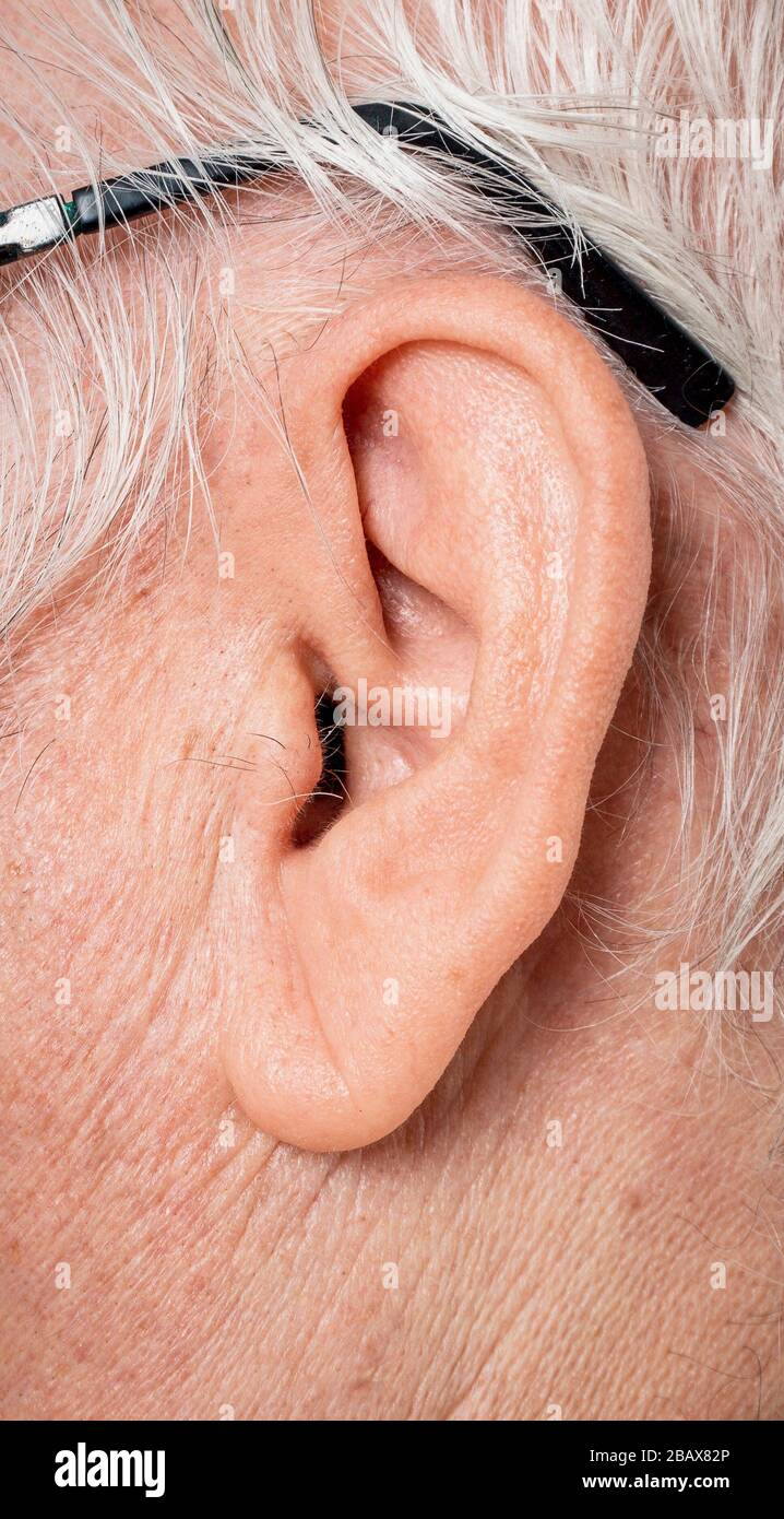 human ear macro detail close-up shot Stock Photo - Alamy