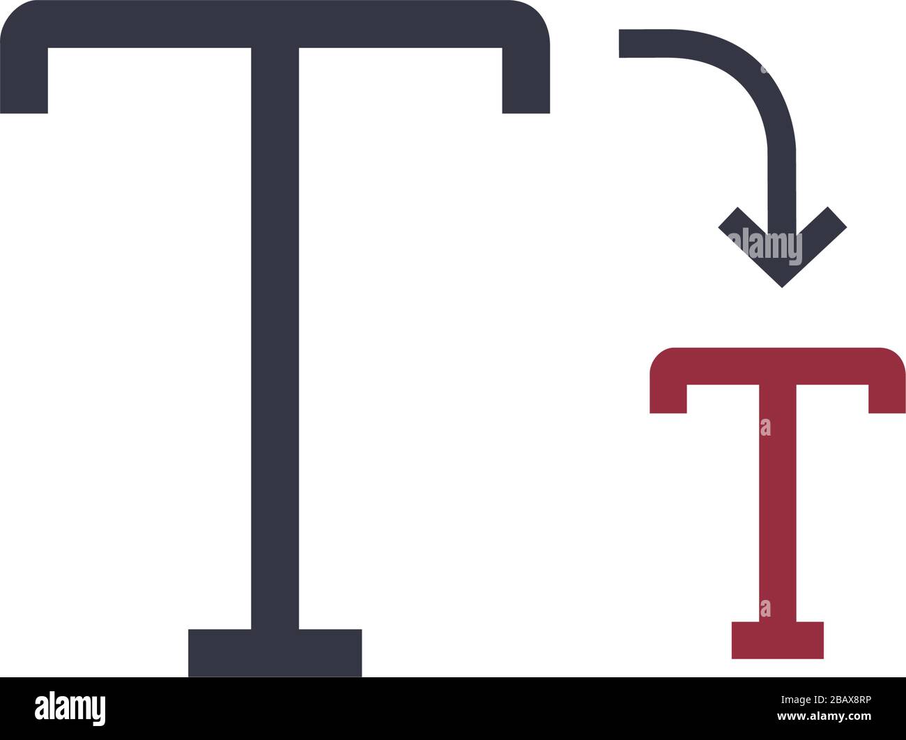 Font Letter Size Smaller Icon Smaller Size Font Stock Vector
