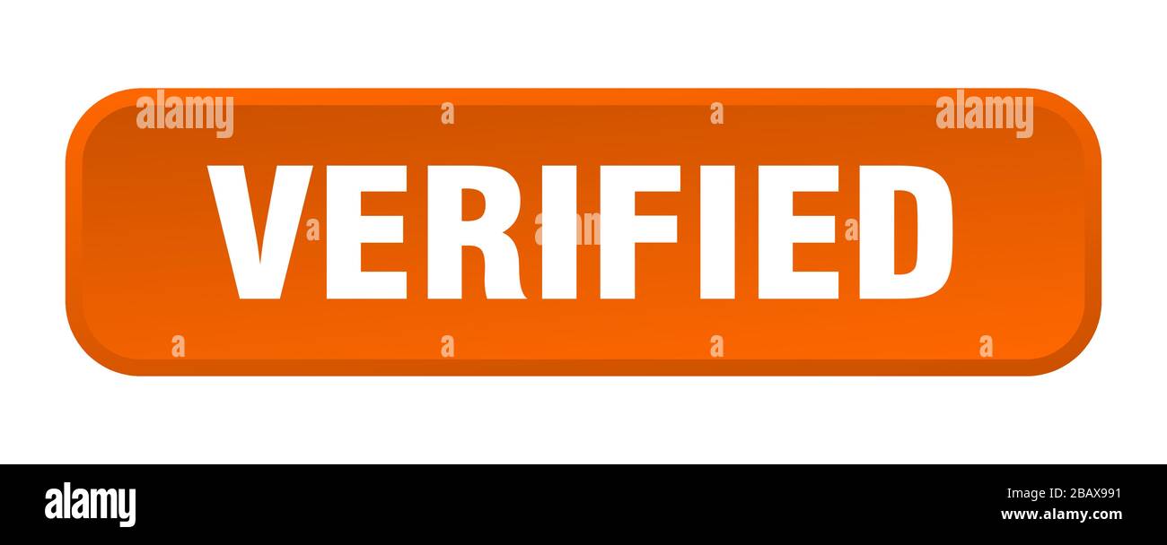 verified button. verified square 3d push button Stock Vector Image & Art - Alamy