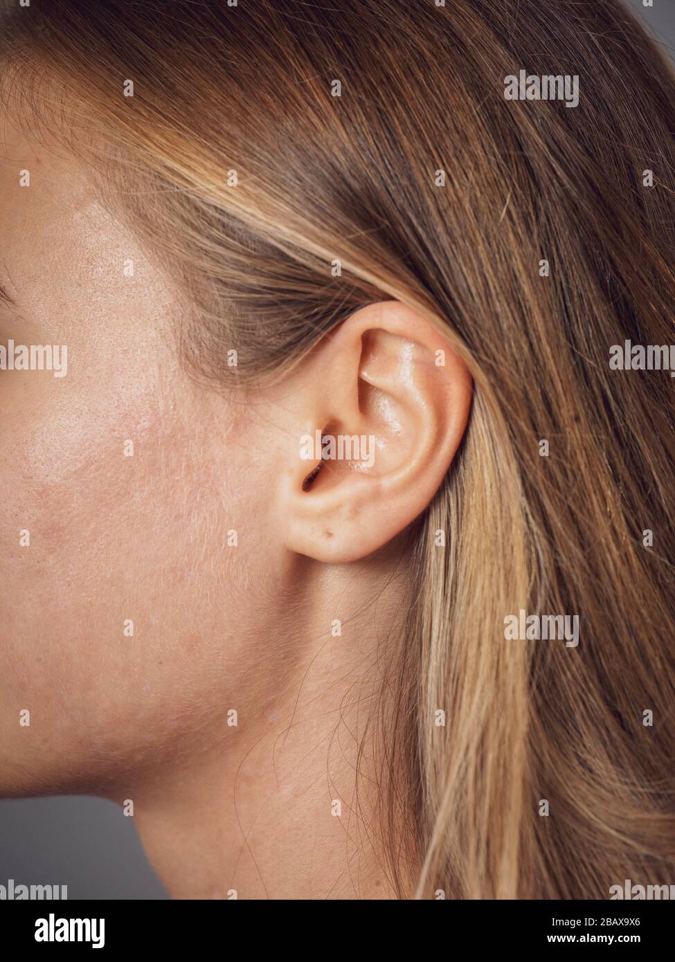 human ear detail macro close-up Stock Photo - Alamy