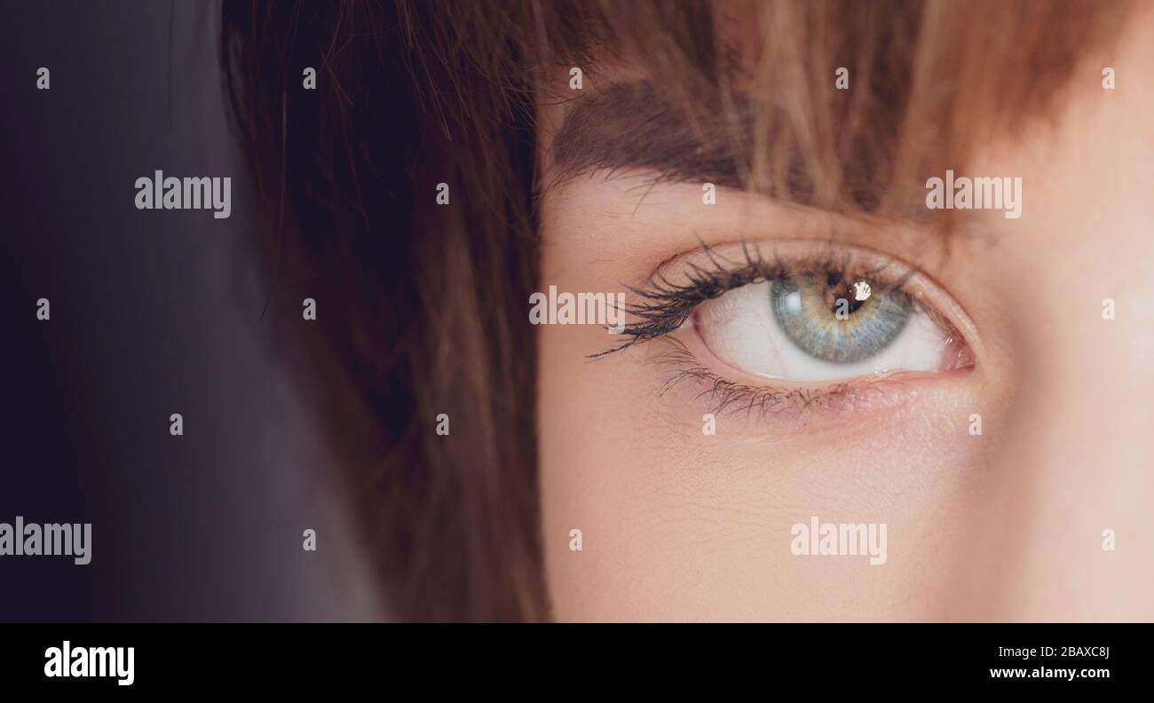 beautiful human eye close-up macro detail shot Stock Photo - Alamy