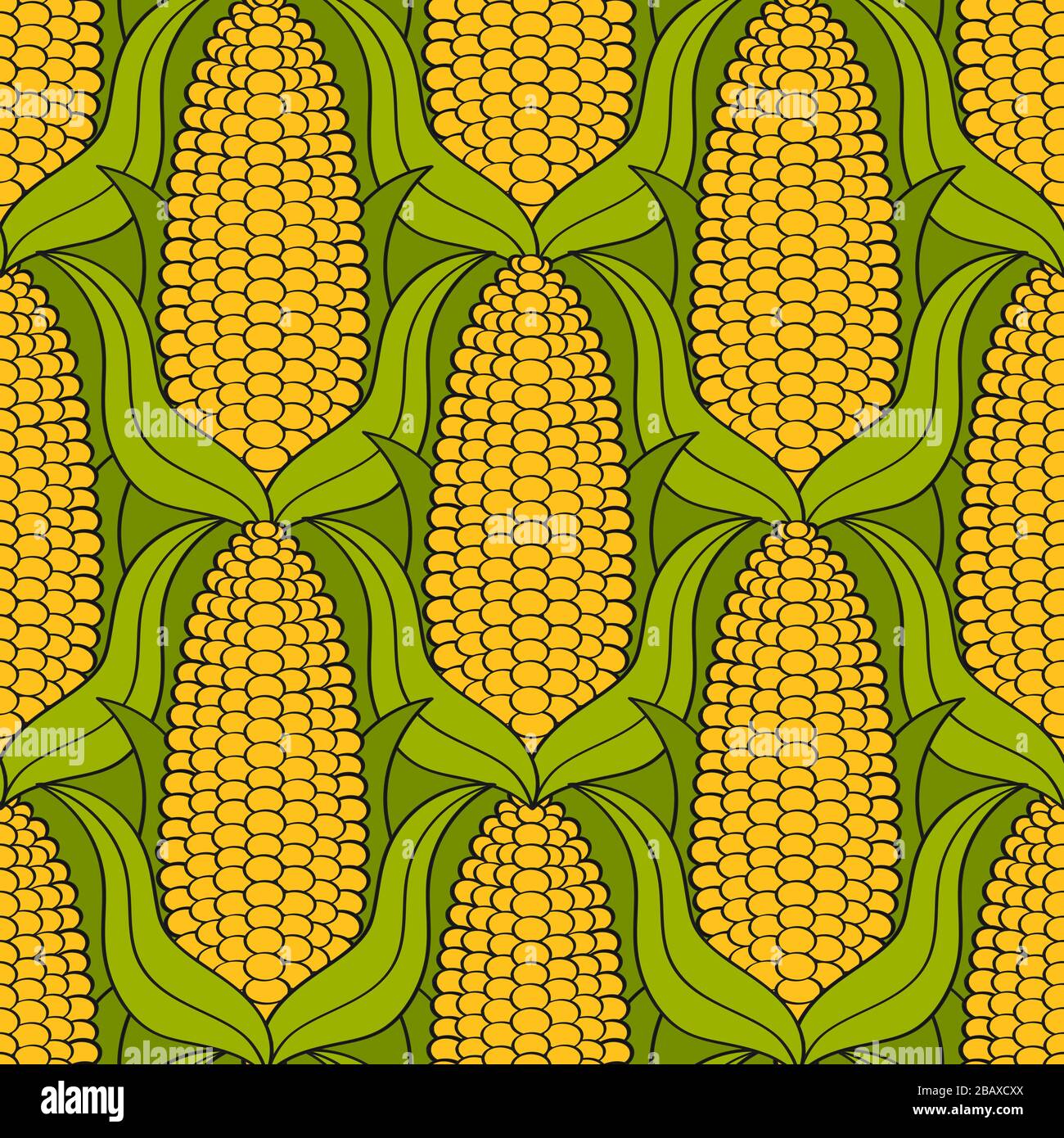 Corn seamless pattern. Flat geometric cartoon style Stock Vector Image ...