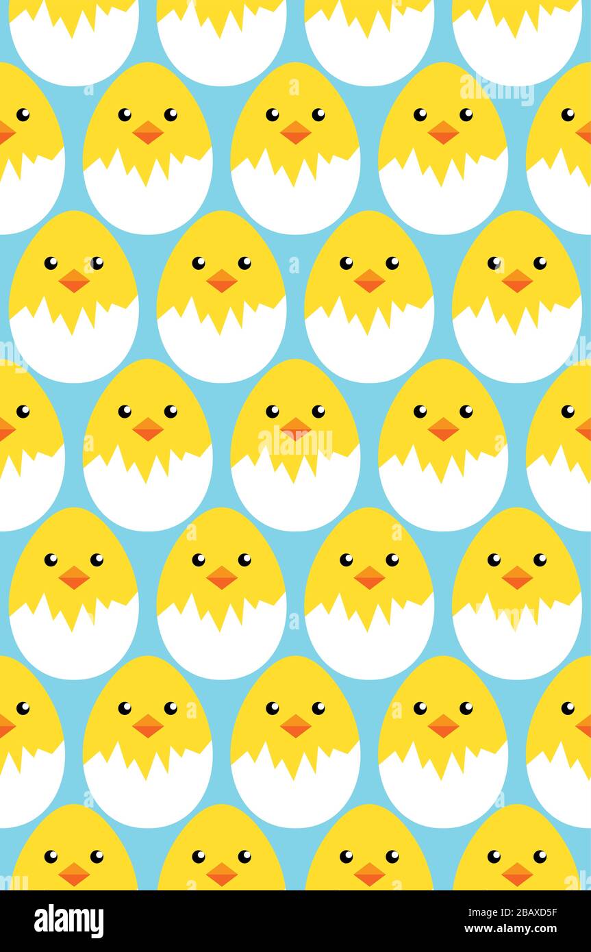 Happy easter egg chick seamless pattern, vector Stock Vector Image ...