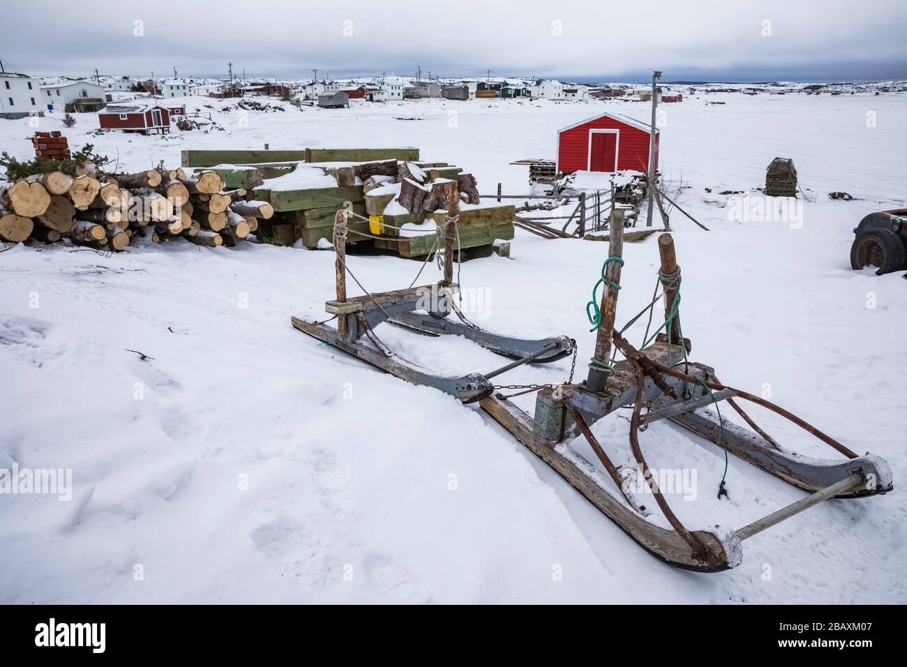 Firewood sled at the home of Desmond Adams in Joe Batt's Arm on Fogo ...