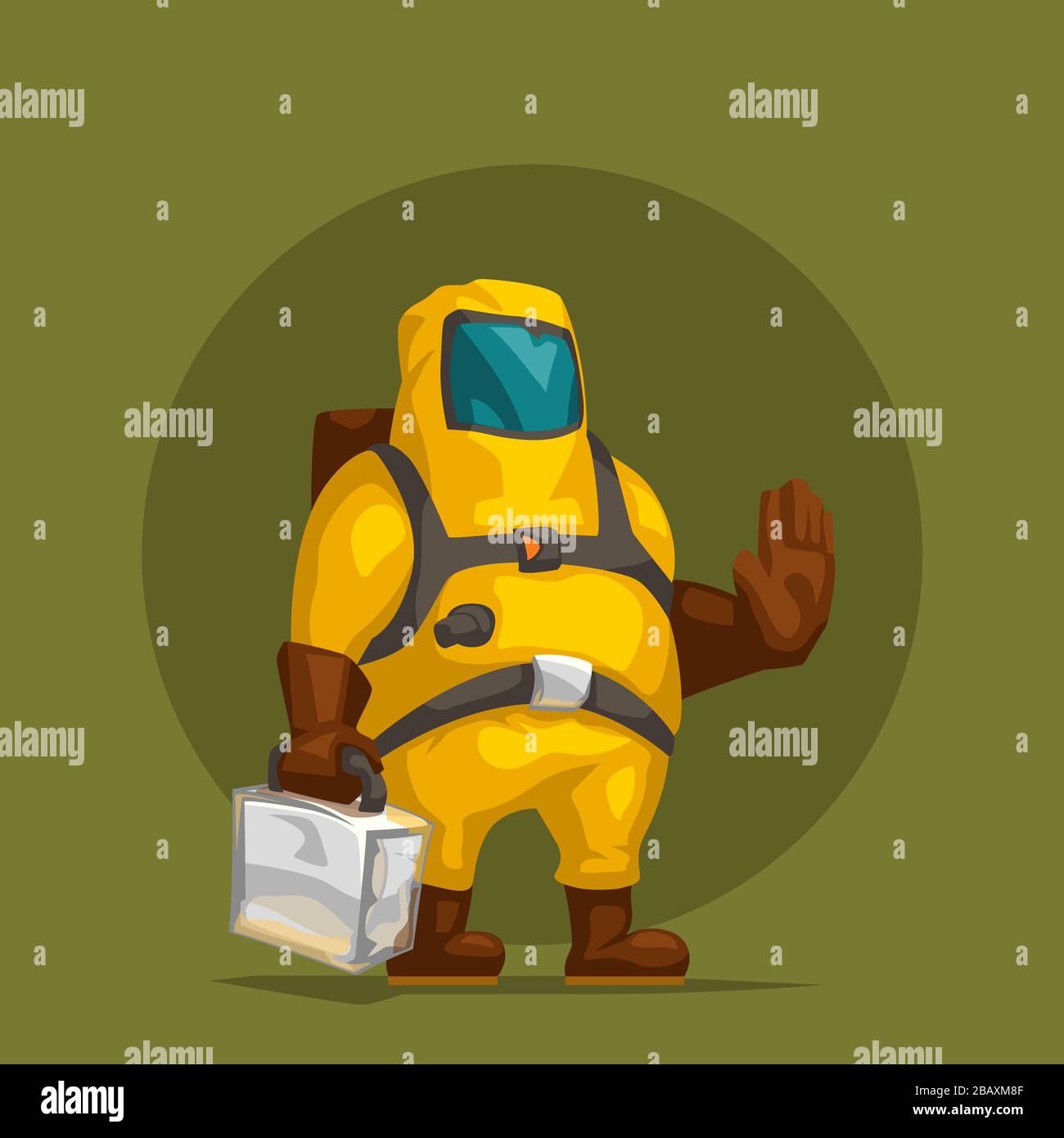Yellow hazard suit waste Stock Vector Images - Alamy