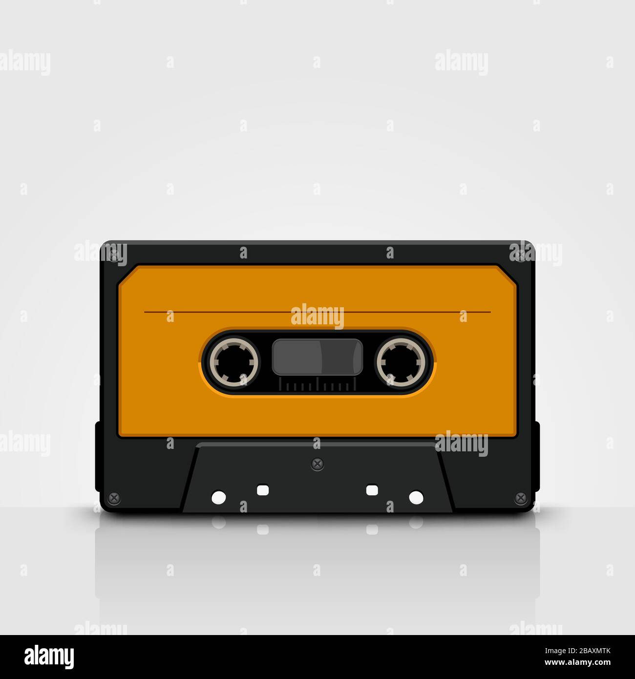 Yellow audio cassette tape Stock Vector Images - Alamy
