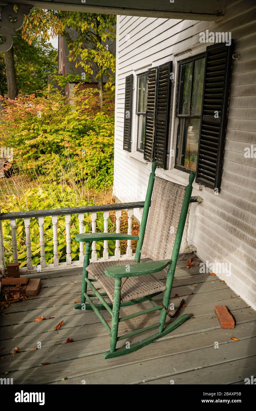 Rocking chair in front window hi-res stock photography and images - Alamy