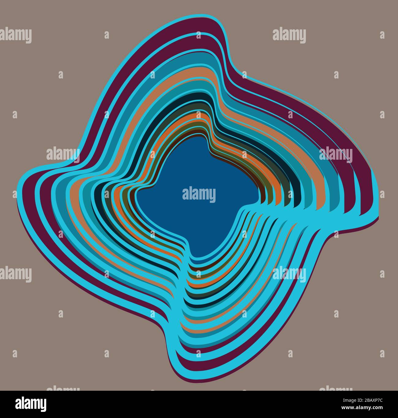 multi-color curly, coil, gyration volute shape. twine vortex rotating ...