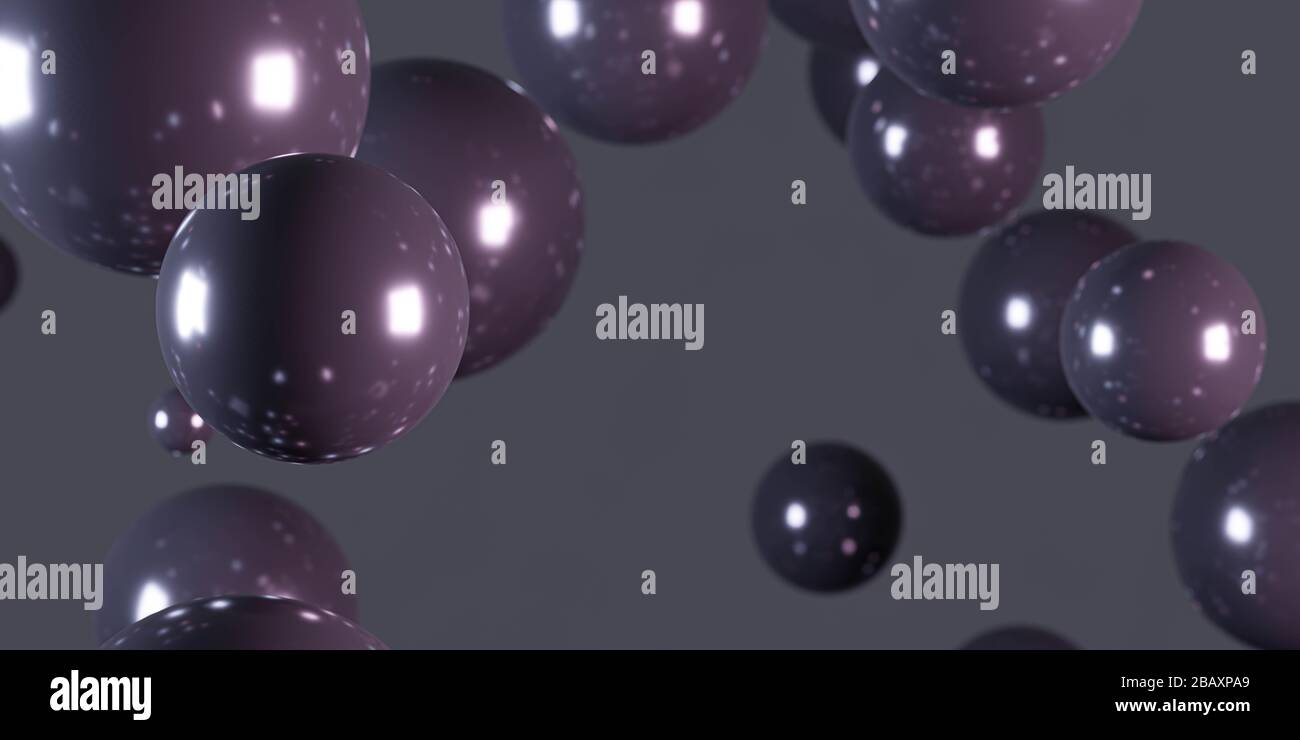 dark shiny balls background texture in front of grey background 3d ...