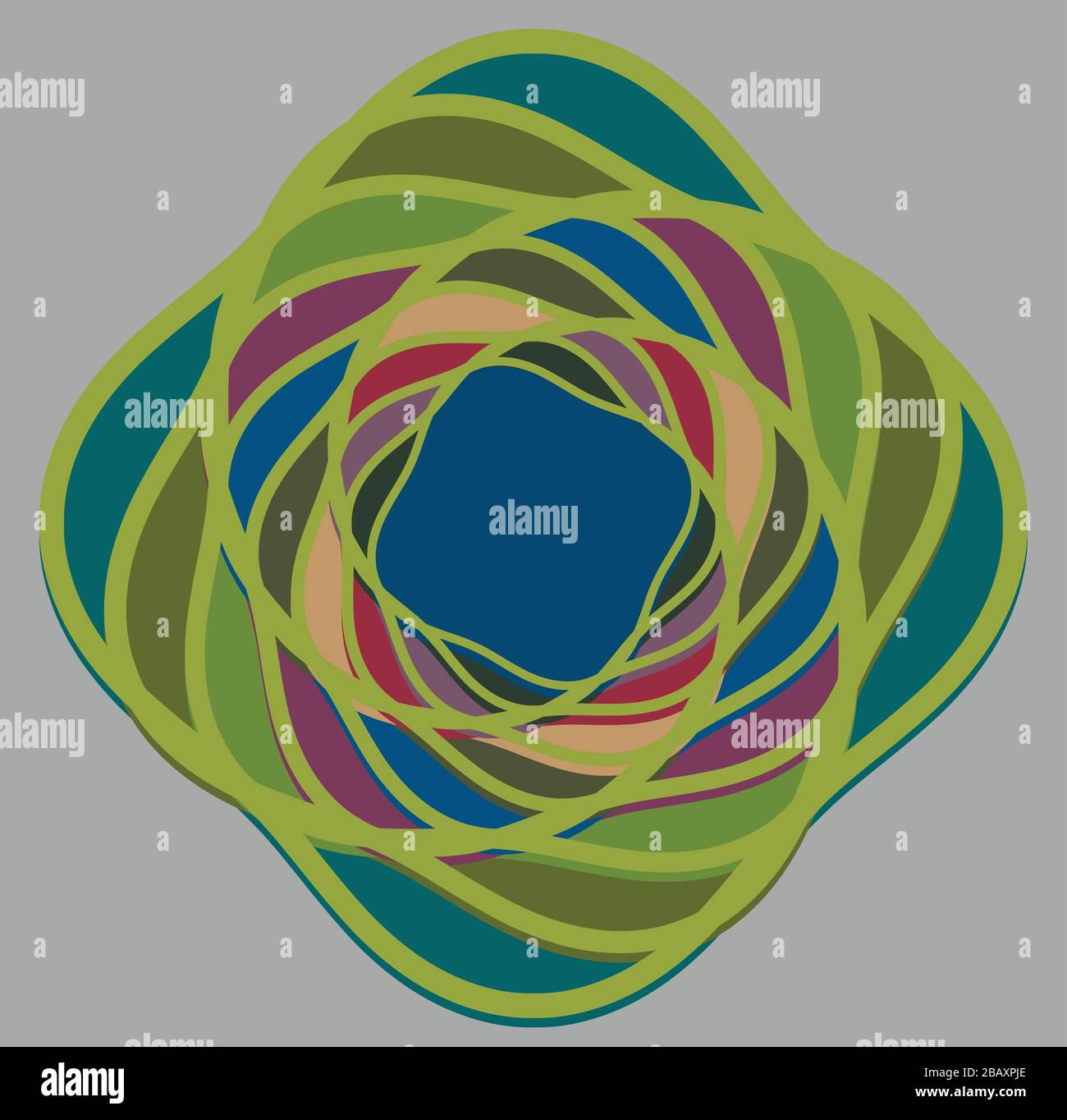 multi-color curly, coil, gyration volute shape. twine vortex rotating ...