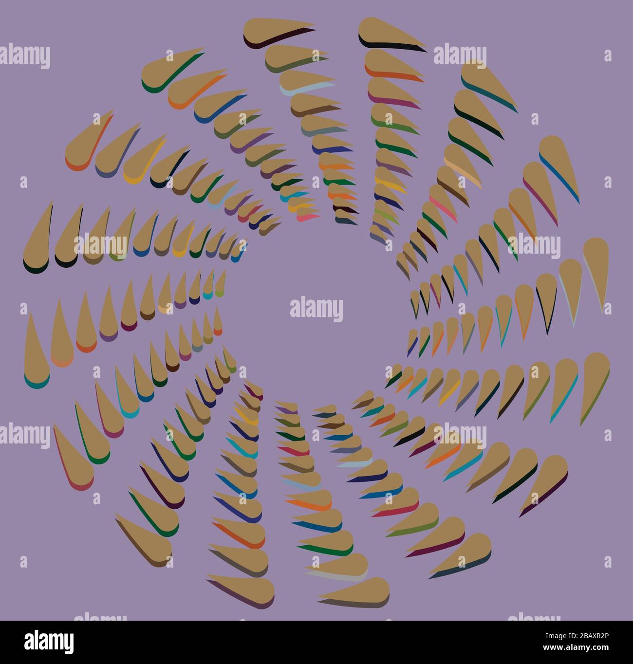 multi-color curly, coil, gyration volute shape. twine vortex rotating ...