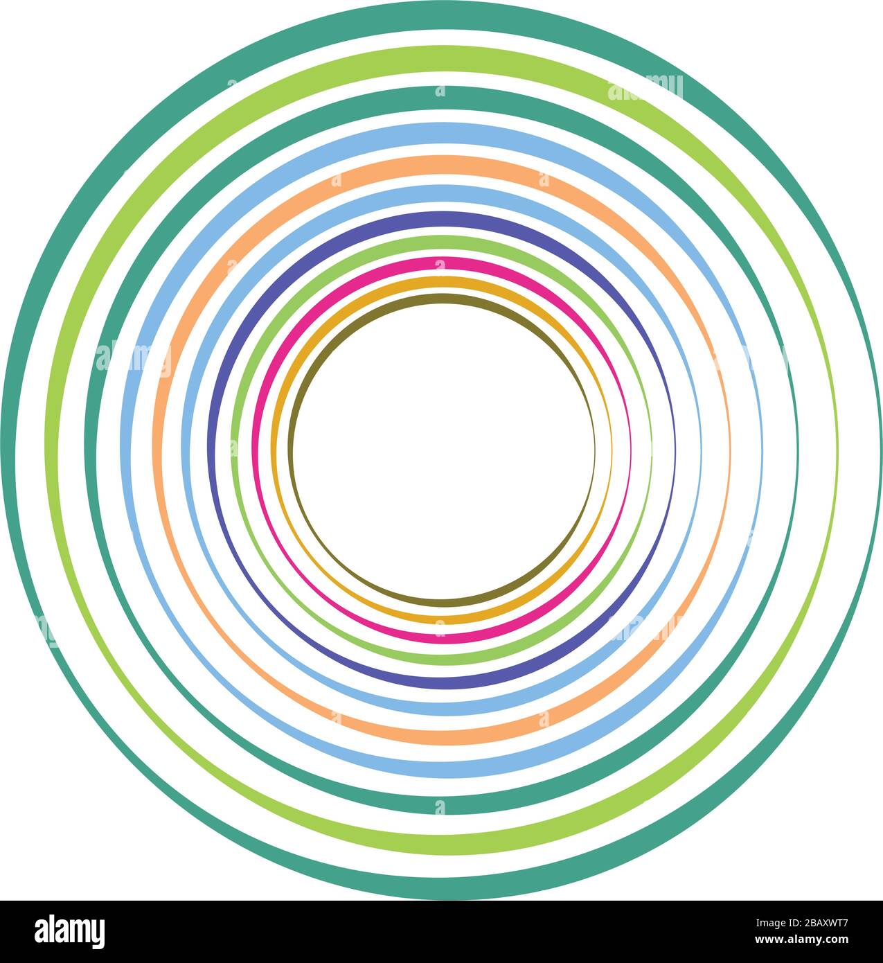 Single mottled, multi-color and colorful spiral, swirl, twirl element ...