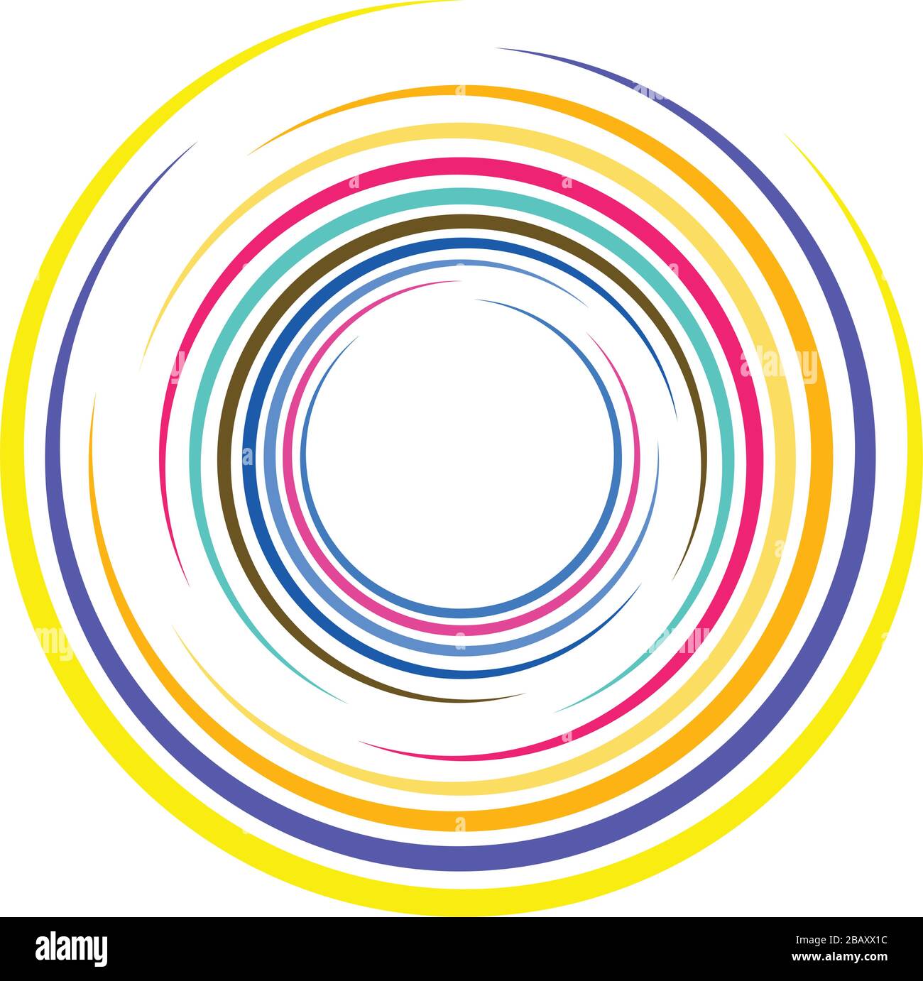 Single mottled, multi-color and colorful spiral, swirl, twirl element ...