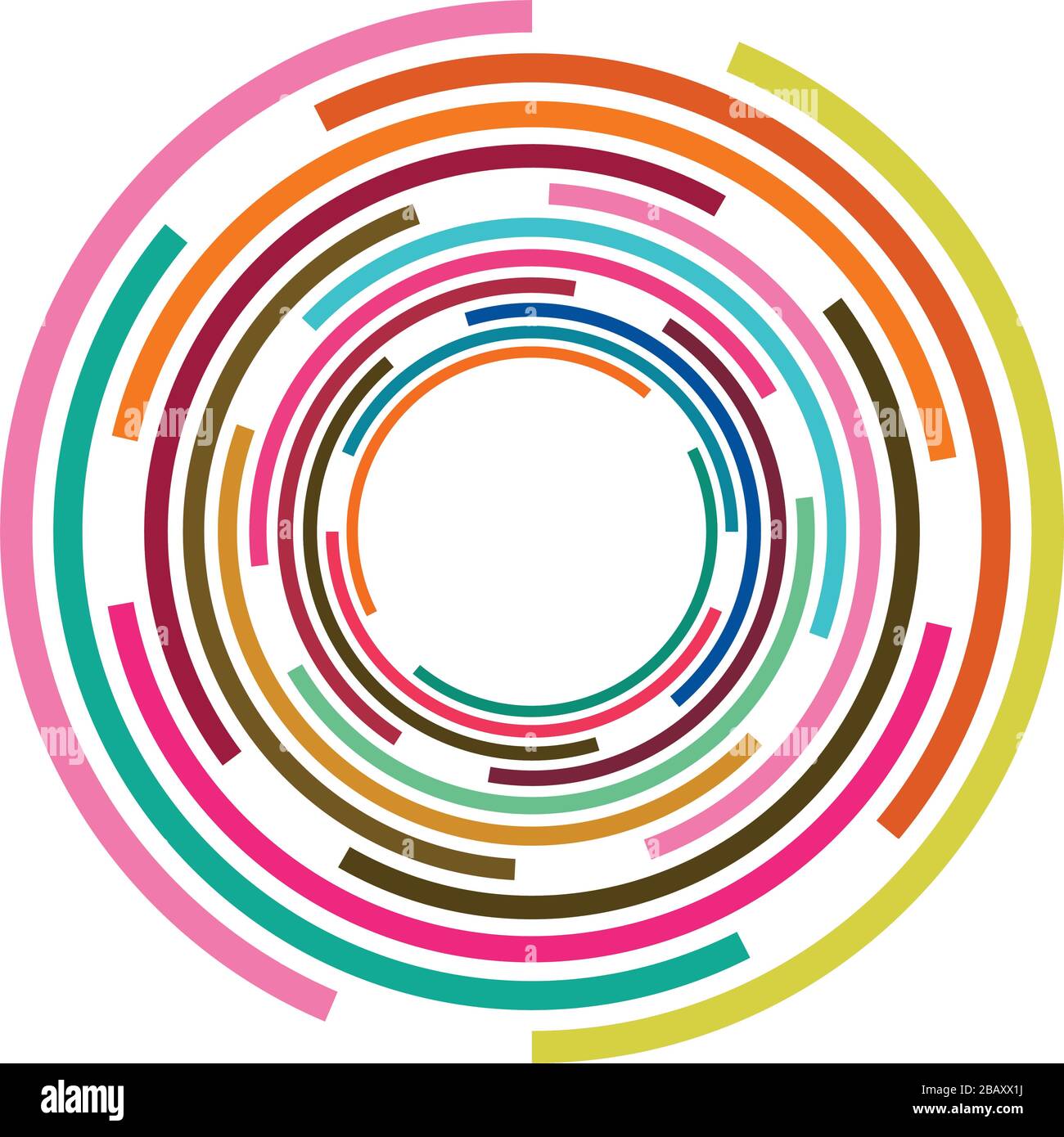 Single mottled, multi-color and colorful spiral, swirl, twirl element ...