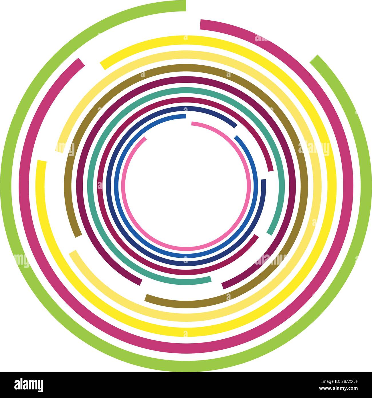 Single mottled, multi-color and colorful spiral, swirl, twirl element ...