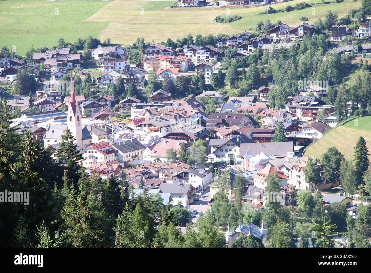 aerial view of a small town in the Alps in Italy Stock Photo - Alamy