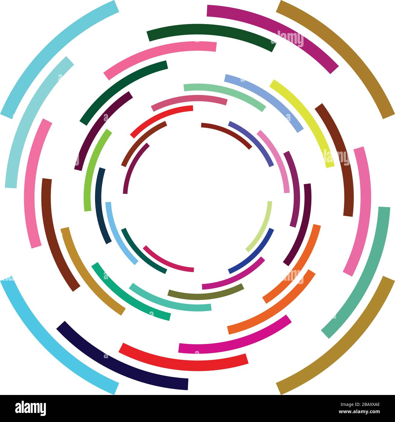 Single mottled, multi-color and colorful spiral, swirl, twirl element ...