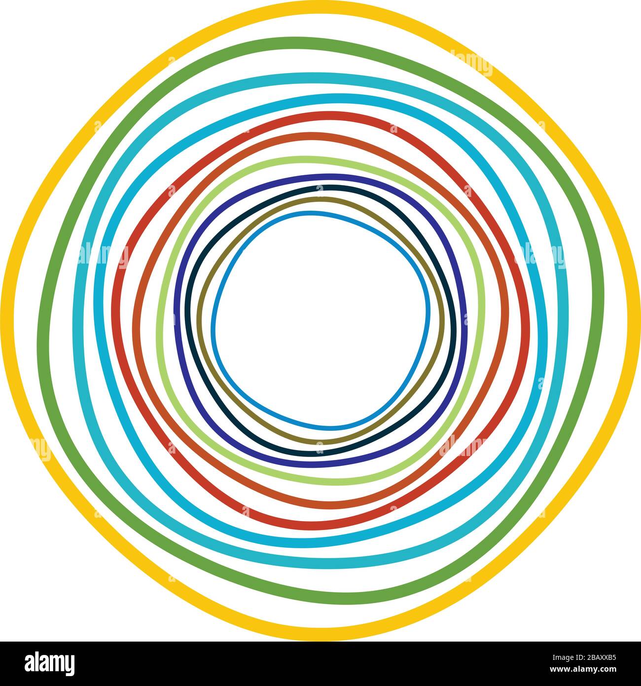 Single mottled, multi-color and colorful spiral, swirl, twirl element ...